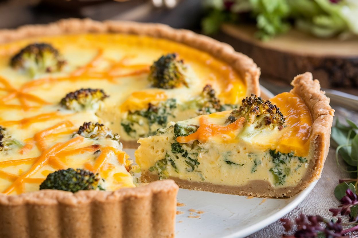 The Best Crustless Broccoli Cheddar Quiche Recipe